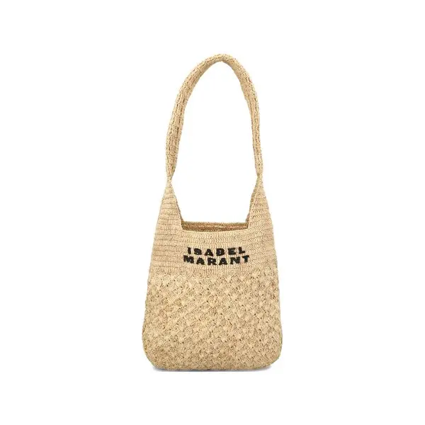 Isabel Marant Étoile Raffia Tote Bag With Logo Lettering