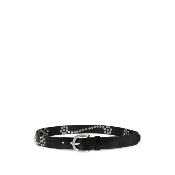 Our Legacy Studded Leather Belt With Star Motif Buckle - Black