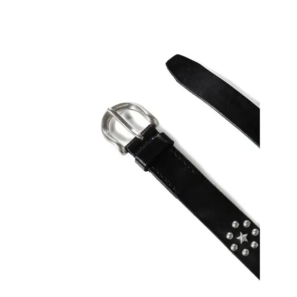 Our Legacy Studded Leather Belt With Star Motif Buckle
