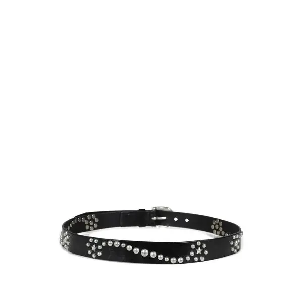 Our Legacy Studded Leather Belt With Star Motif Buckle