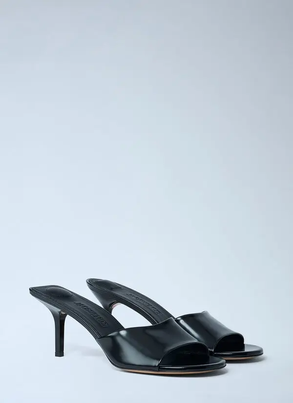 Jacquemus Les Mules Cuisto Open Toe Stiletto Heel Mules - Black