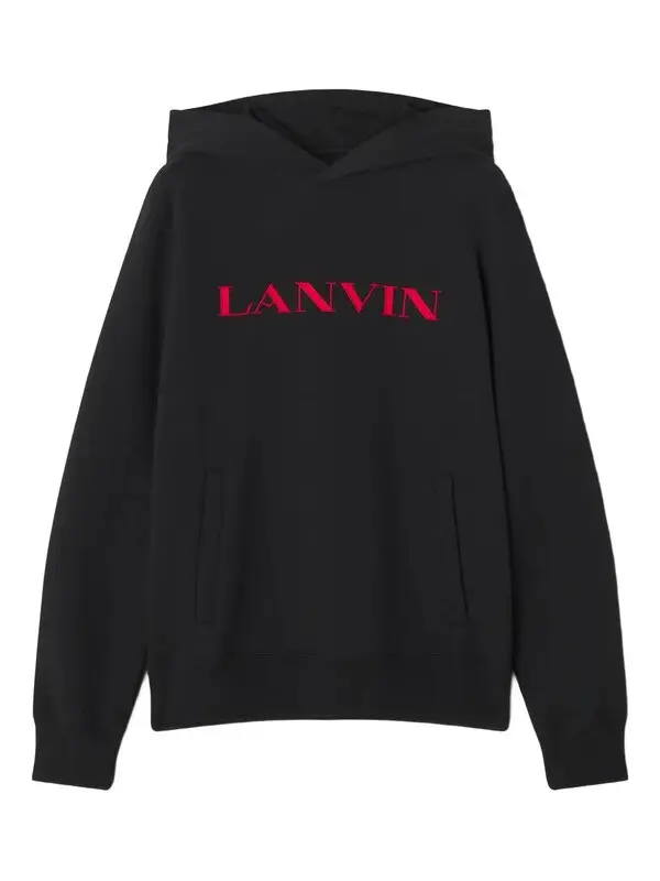 LANVIN Embroidered Logo Hoodie - Black