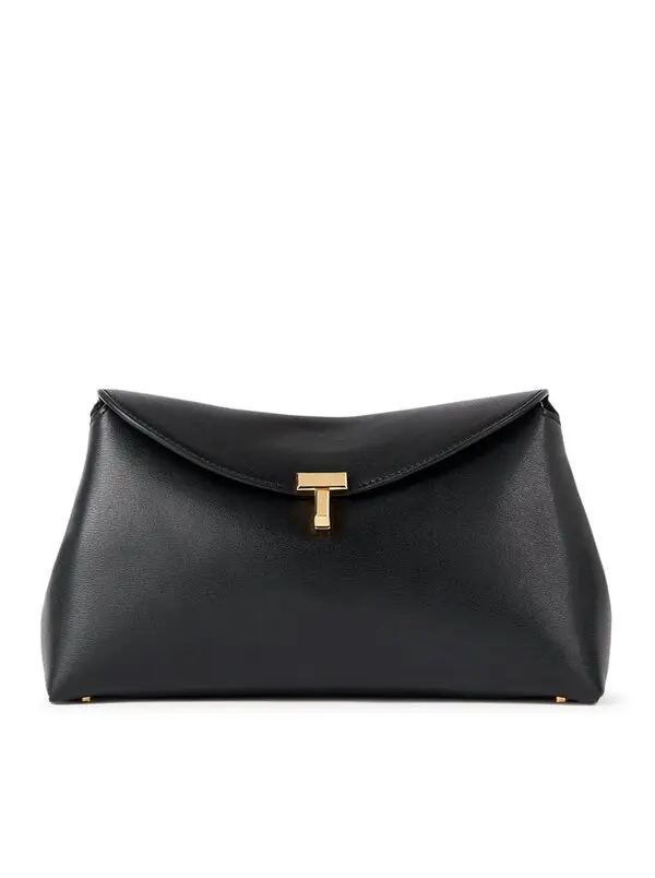 TOTEME Smooth Calfskin T-lock Bag - Black