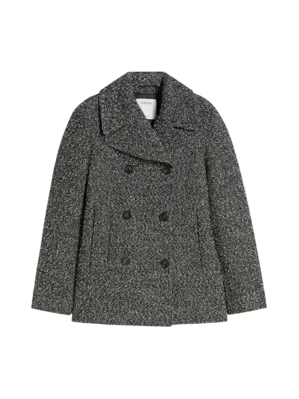 Sportmax Double-breasted Textured Wool Blend Jacket