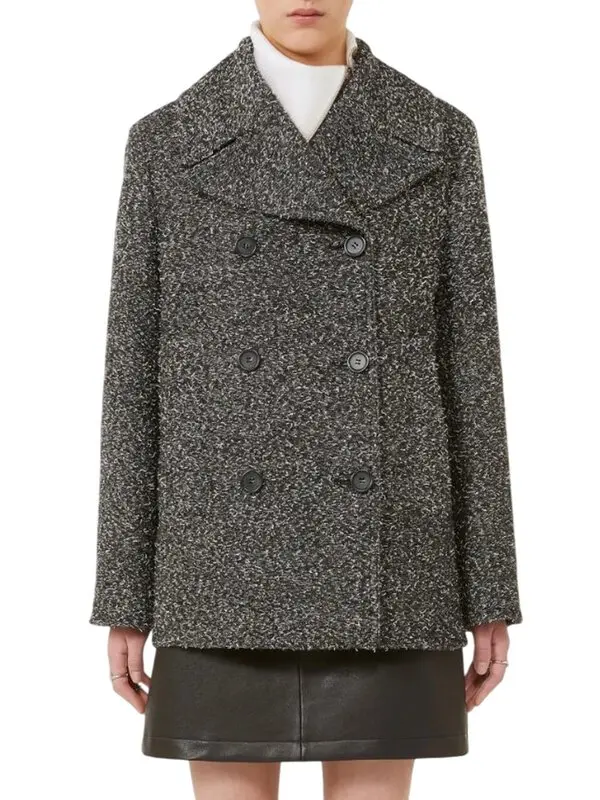 Sportmax Double-breasted Textured Wool Blend Jacket