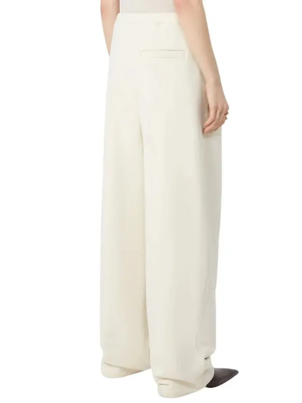 Sportmax Fleece Jersey Wide Leg Pants - White