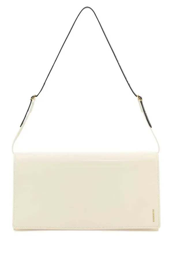 JIL SANDER Leather Medium File Shoulder Bag - White