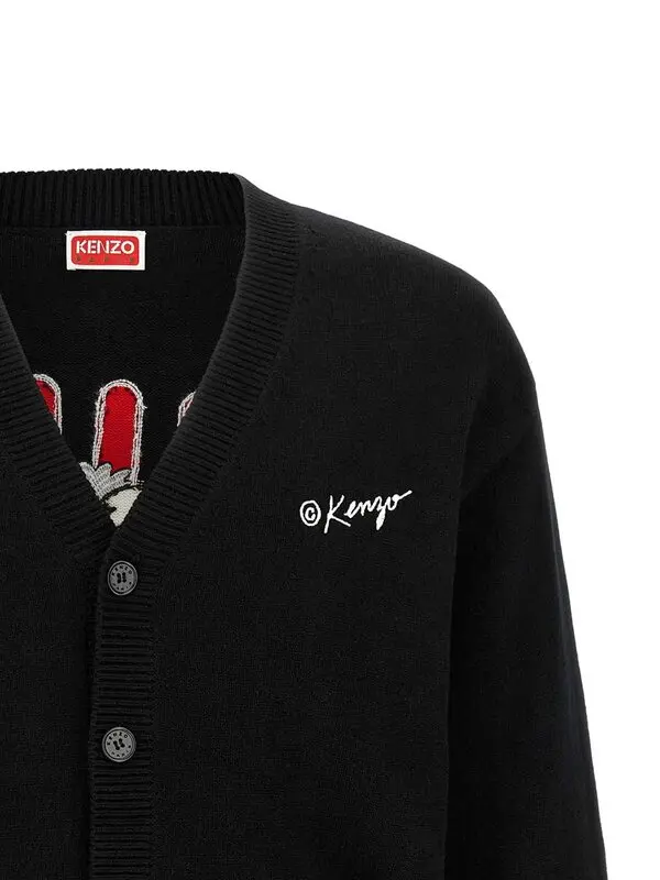 Kenzo Wild Tiger Wool And Cotton Cardigan