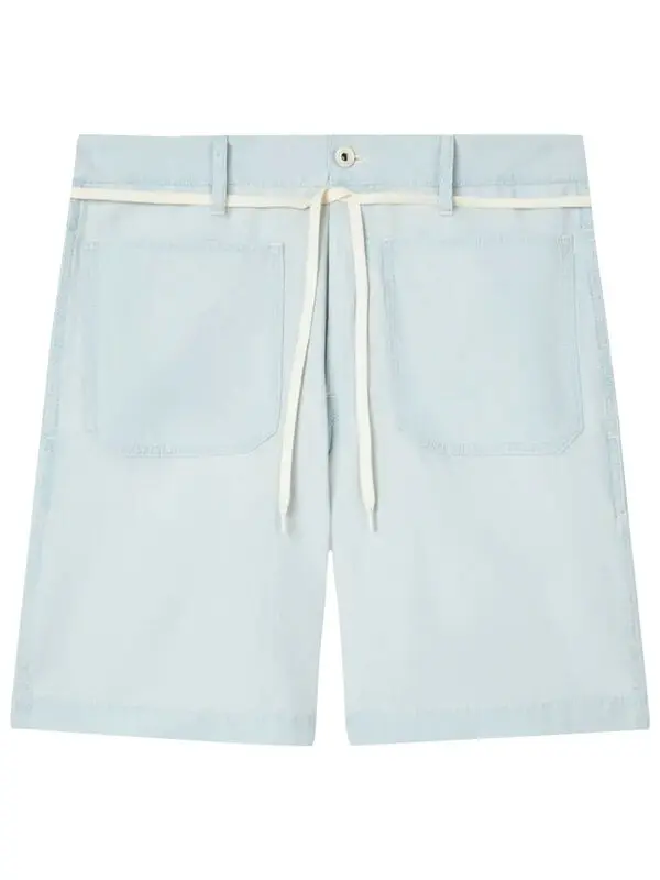 Kenzo Straight Shorts In Stone Bleach Chambray