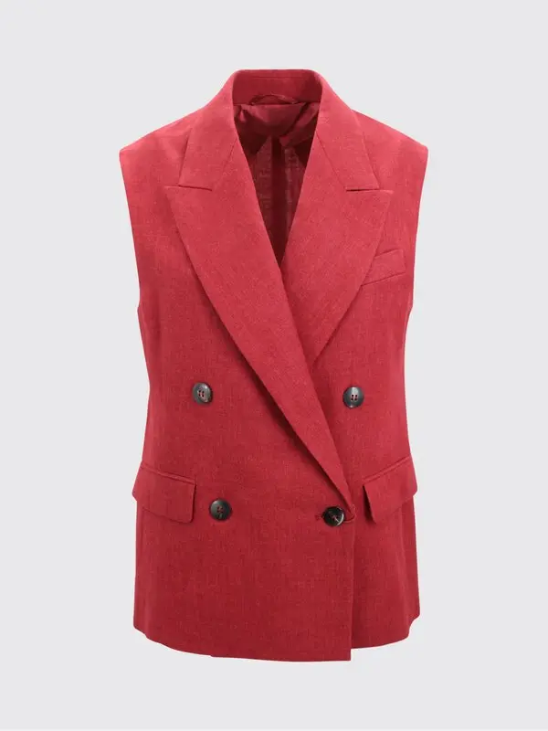 Max Mara Double Breasted Waistcoat - Brown