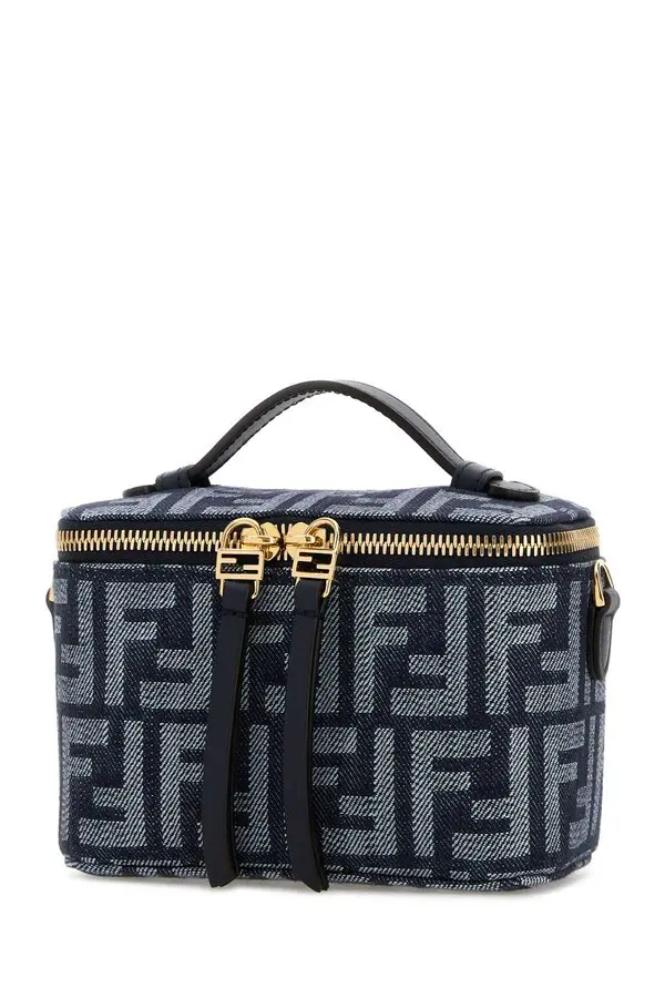 Fendi Embroidered Denim Vanity Handbag