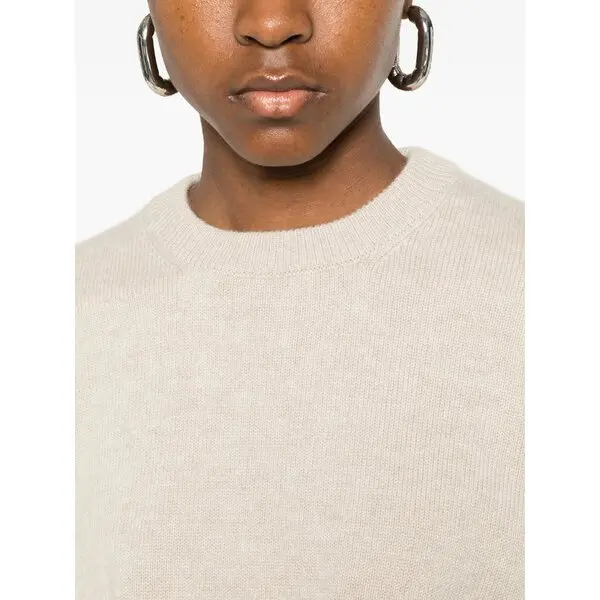 Brunello Cucinelli Cashmere Crew Neck Short Sleeve Jumper - Cream