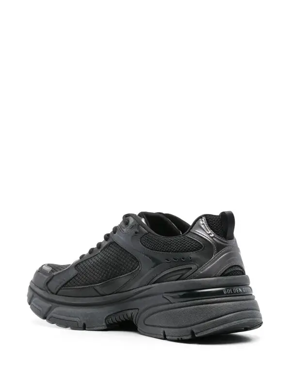 GOLDEN GOOSE Leather And Mesh Lightstar Sneakers - Black