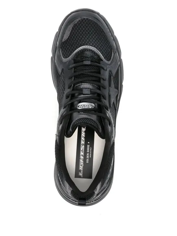 GOLDEN GOOSE Leather And Mesh Lightstar Sneakers - Black