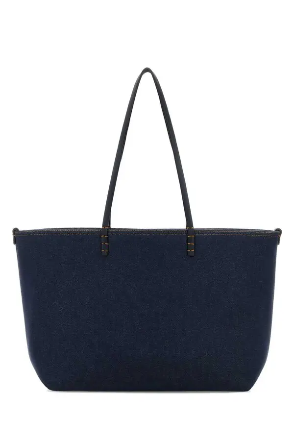 Fendi Denim Reversible Shopping Bag - Blue