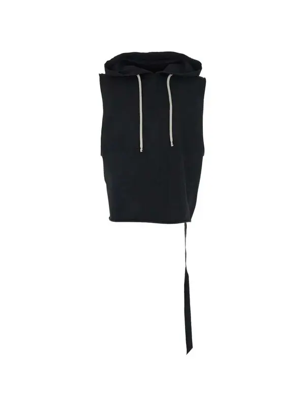 Rick Owens Sleeveless Hooded Top - Black