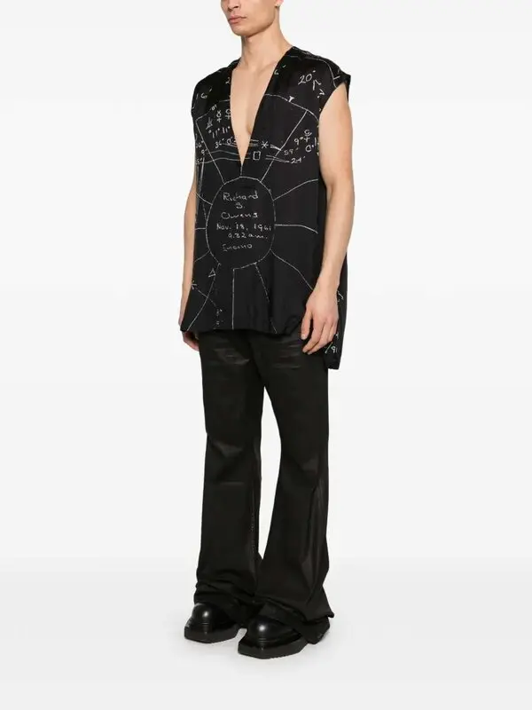 Rick Owens Graphic Print Top - Black