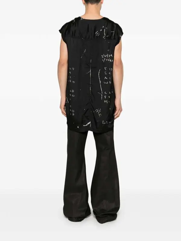 Rick Owens Graphic Print Top - Black