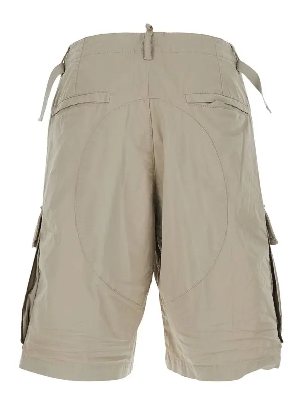 Dsquared2 Beige Cotton Wide-leg Cargo Shorts - Multicolor