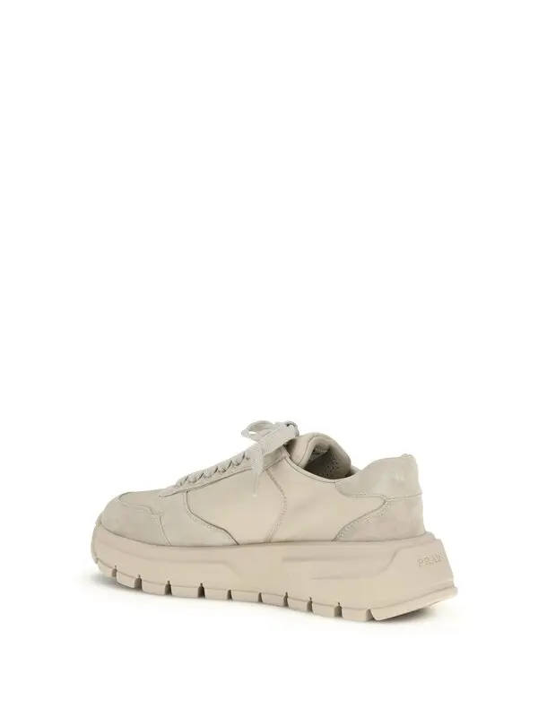 Prada Suede And Re-nylon Lace-up Sneakers