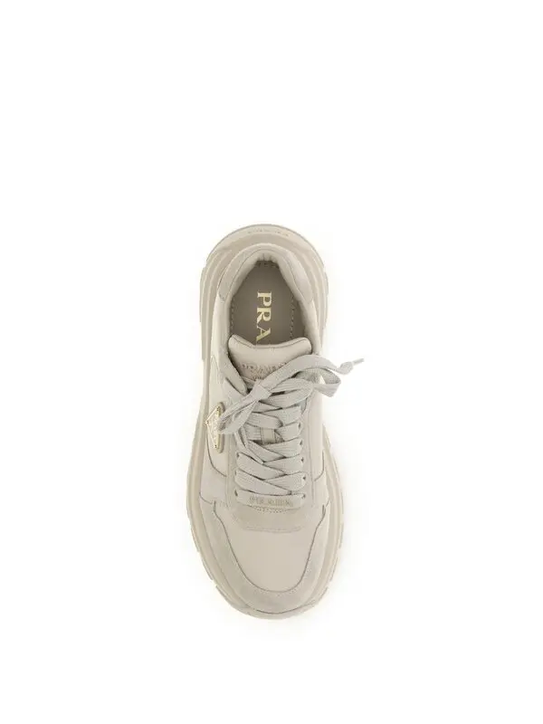 Prada Suede And Re-nylon Lace-up Sneakers