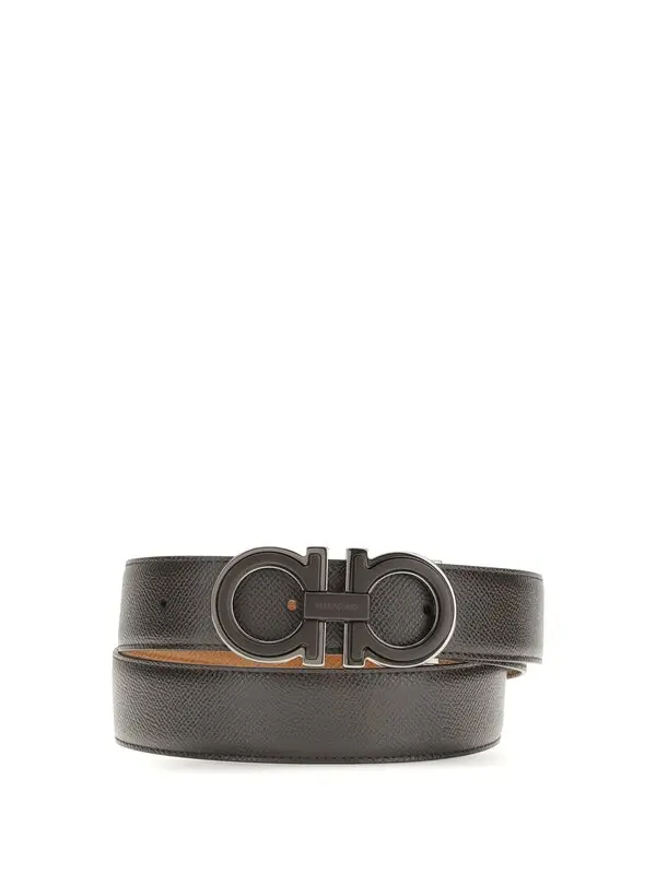 FERRAGAMO Reversible And Adjustable Gancini Belt - Brown