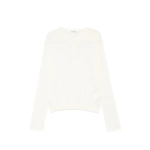Our Legacy Ivory Ribbed Knit Long Sleeve T-shirt