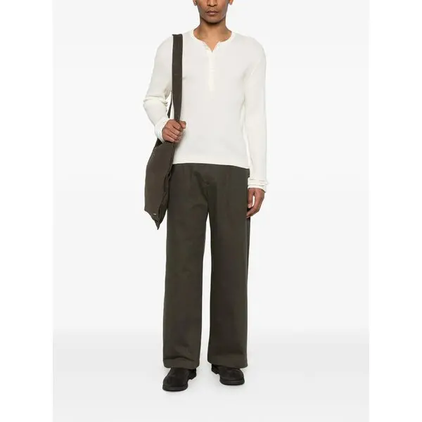 Our Legacy Ivory Ribbed Knit Long Sleeve T-shirt