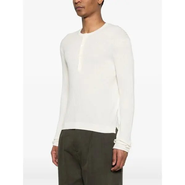 Our Legacy Ivory Ribbed Knit Long Sleeve T-shirt