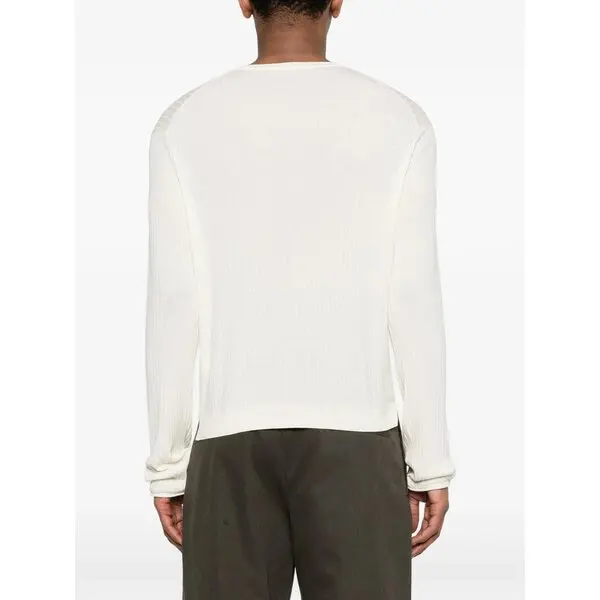 Our Legacy Ivory Ribbed Knit Long Sleeve T-shirt