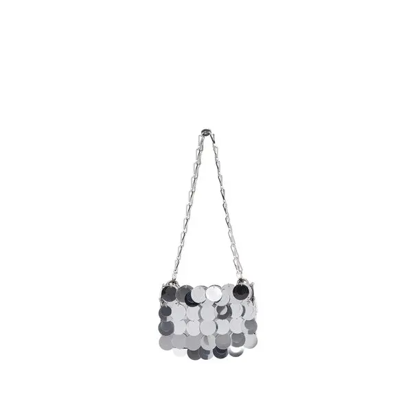 Rabanne Sparkle Disc Nano 1969 Shoulder Bag - Silver