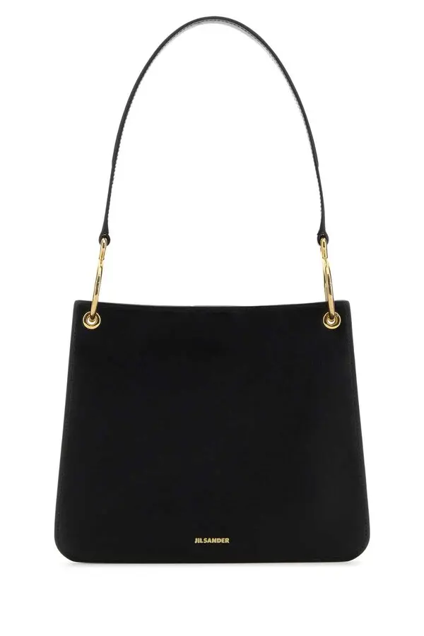 JIL SANDER Leather Otto Shoulder Bag - Black