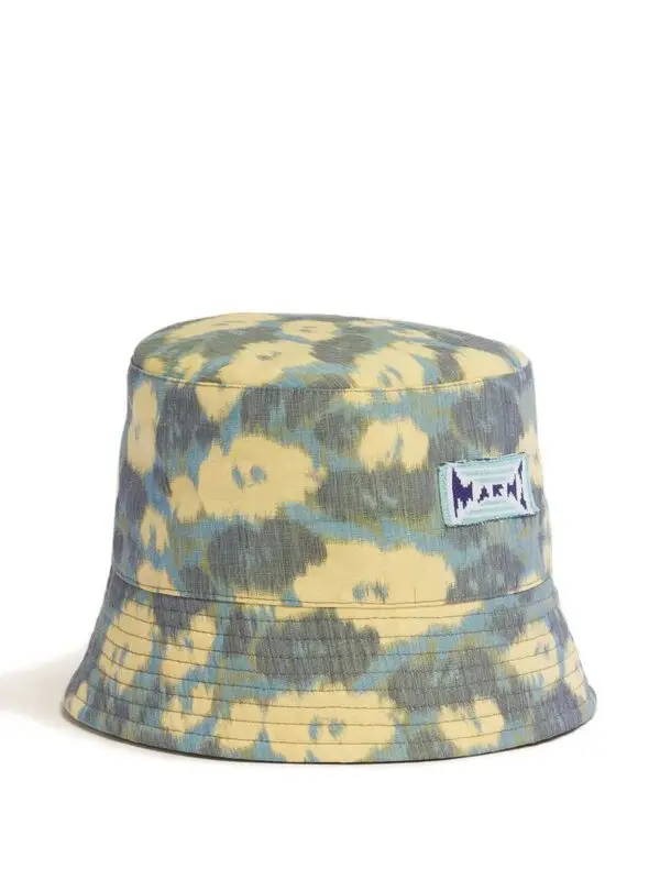Marni Bucket Hat With Logo Appliqu - Multicolor