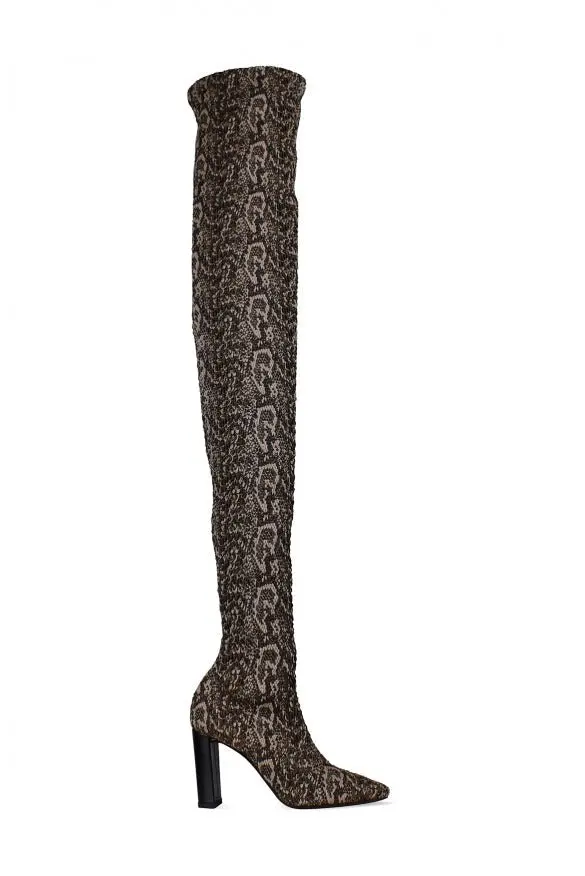 Saint Laurent Moon Thigh-high Boots - Cream
