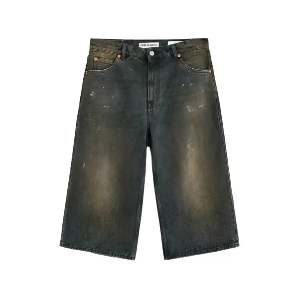 Our Legacy Nebula Wash Relaxed Fit Denim Shorts - Blue
