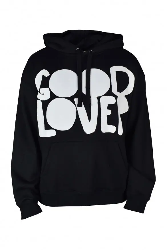 Valentino Garavani Good Lover" Print Hooded Sweatshirt - Black