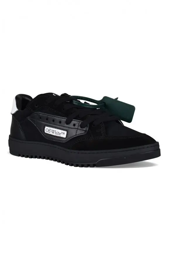 Off-White Suede And Leather Lace-up Sneakers - Black