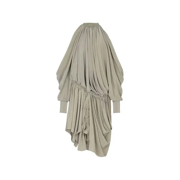Balmain Draped Silk Dress