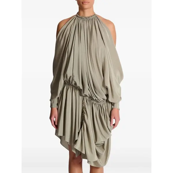 Balmain Draped Silk Dress