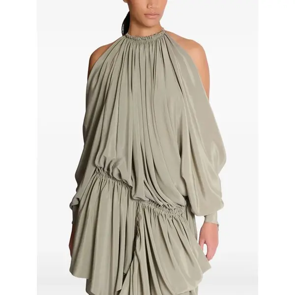 Balmain Draped Silk Dress