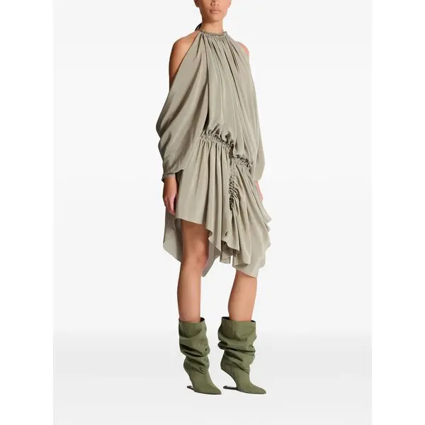 Balmain Draped Silk Dress