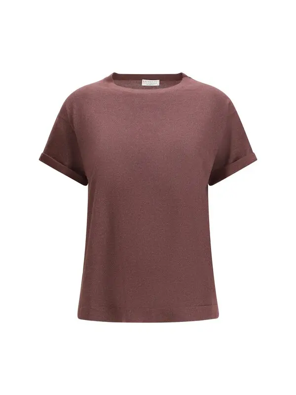 Brunello Cucinelli Glitter Effect Cashmere T-shirt - Multicolor