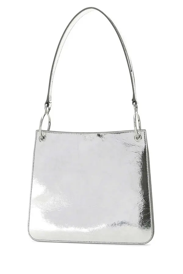 JIL SANDER Leather Shoulder Bag - Silver