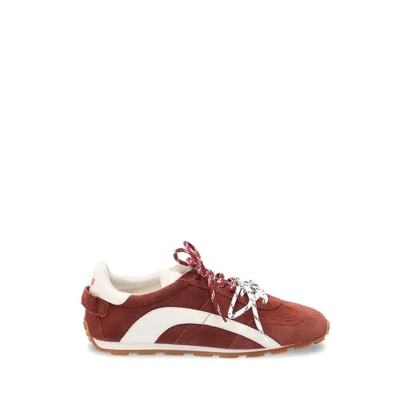 Dsquared2 Burgundy Suede Lace-up Sneakers - Red