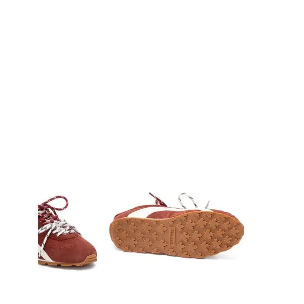 Dsquared2 Burgundy Suede Lace-up Sneakers - Red
