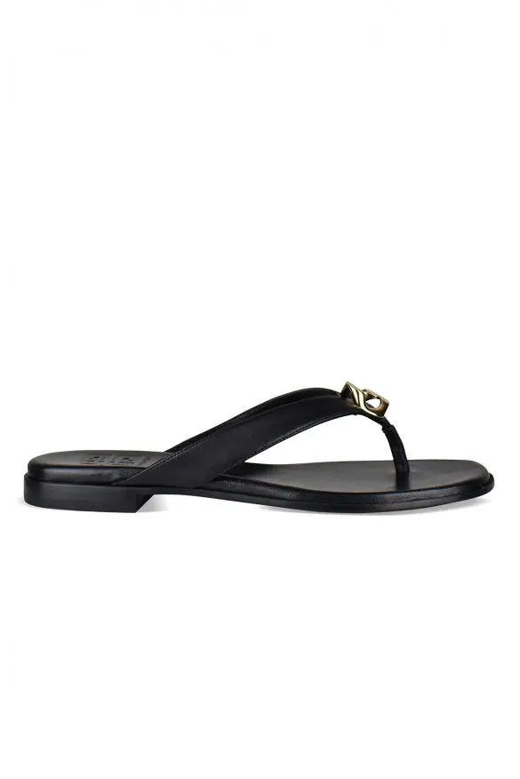 Givenchy Leather Sandals With Gold-tone Metal Detail