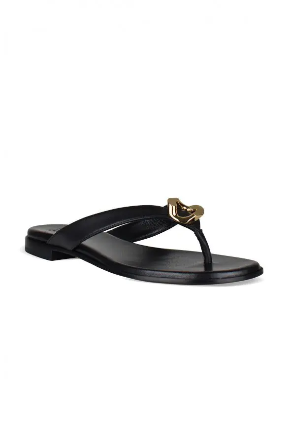 Givenchy Leather Sandals With Gold-tone Metal Detail