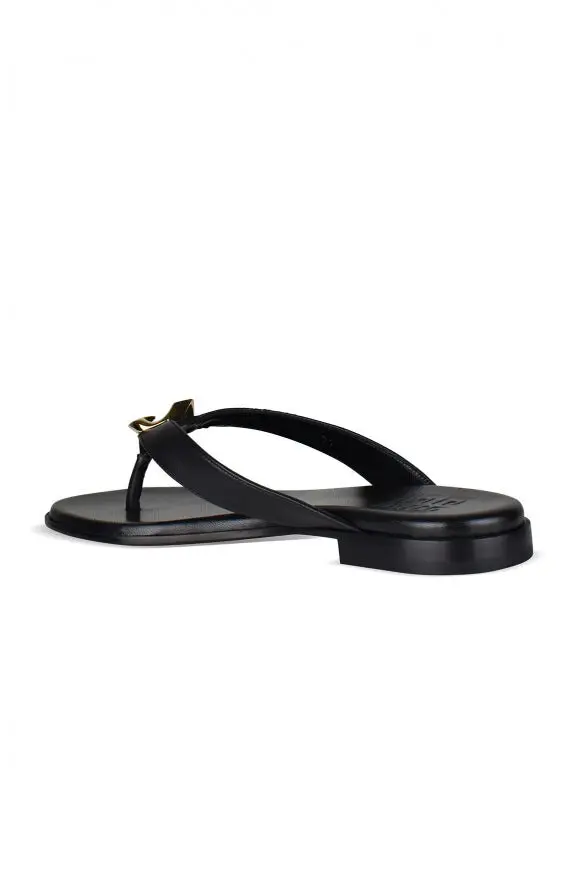 Givenchy Leather Sandals With Gold-tone Metal Detail
