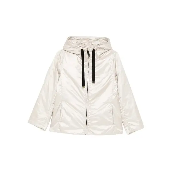 Max Mara Hooded Zip-up Puffer Jacket - Cream
