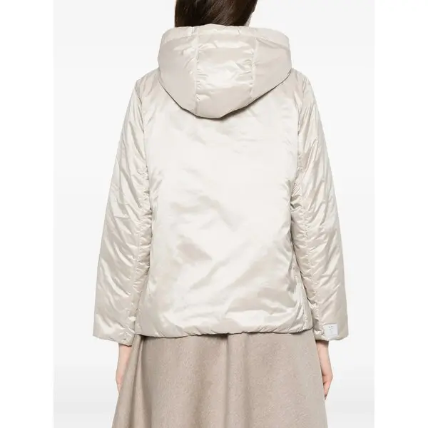 Max Mara Hooded Zip-up Puffer Jacket - Cream
